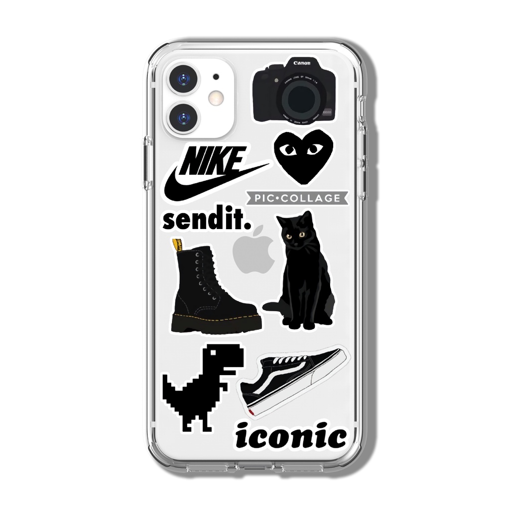 Jual Sticker All Black Aesthetic Stiker Waterproof (10pcs) | Shopee ...