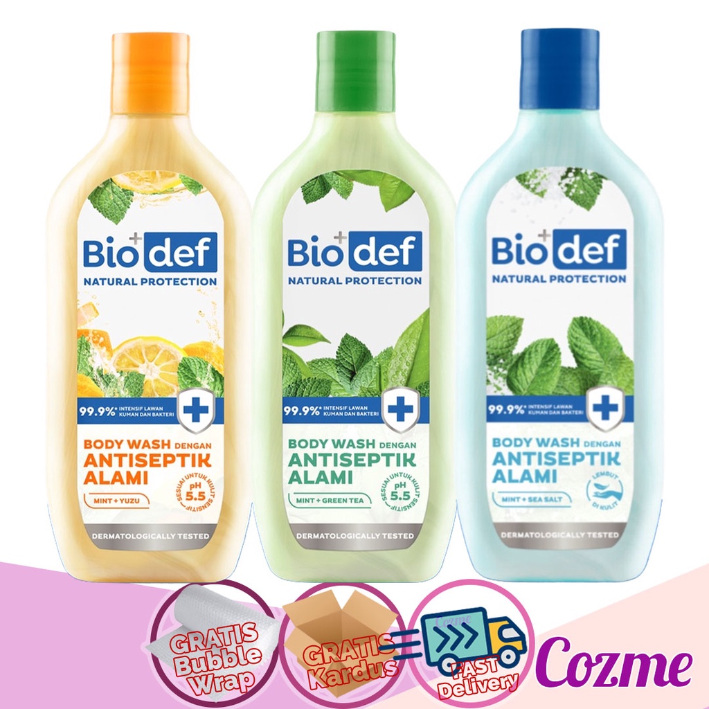Jual BIODEF Body Wash Antiseptik Alami Mint + Yuzu | Seasalt | Green ...