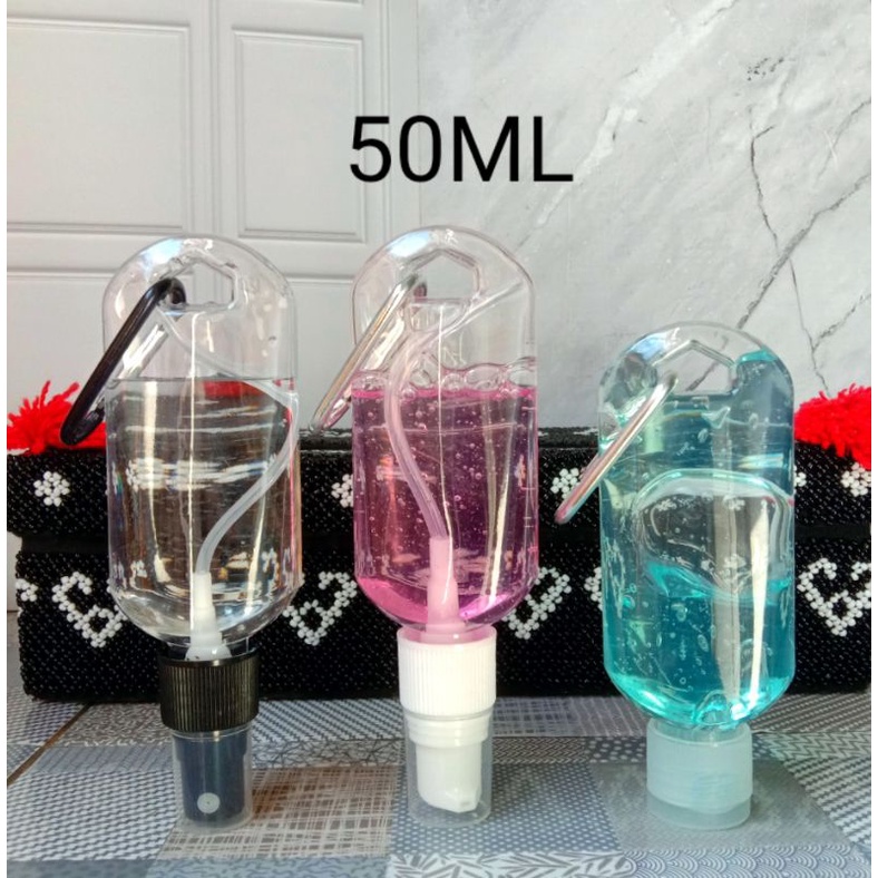 Jual BOTOL 50ML GANTUNGAN SPRAY FLIPTOP PUMP HANDSANITIZER GANTUNGAN ...