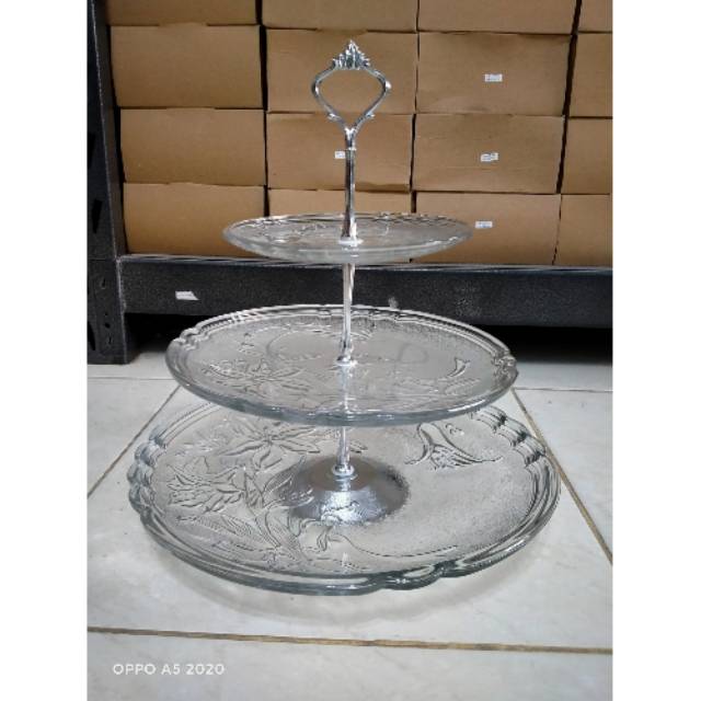 Jual Piring saji susun 3 / tier susun 3 / piring kue susun 3 | Shopee Indonesia