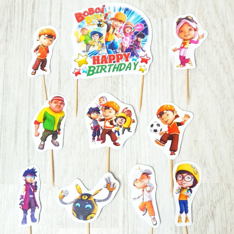 Jual BoboiBoy Birthday Cake Topper 1 set isi 10 pc | Shopee Indonesia