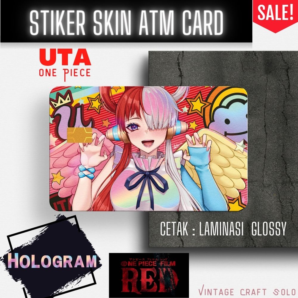 Jual Stiker Sticker Skin Card ATM OnePiece Red UTA Hologram Premium ...