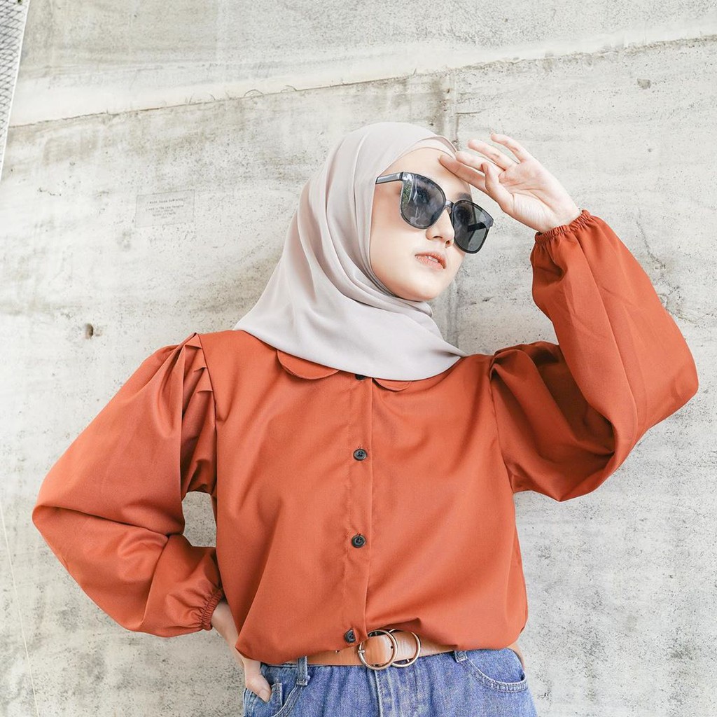 Jual Blouse Lengan Balon Viral Clara | Shopee Indonesia