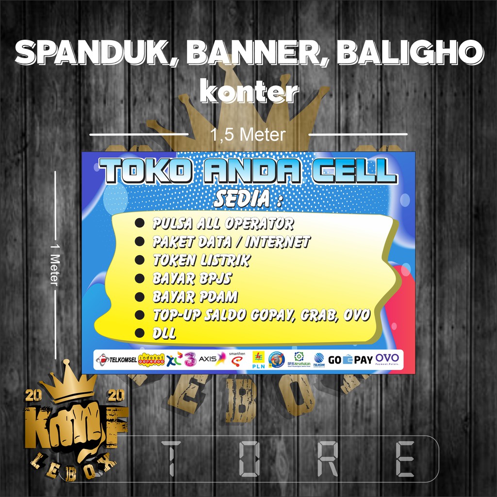 Jual CETAK BANNER SPANDUK BALIGHO KONTER 1.5 x 1 M | Shopee Indonesia