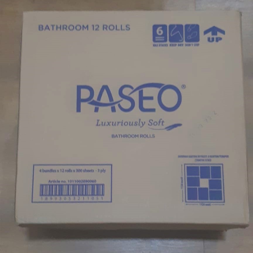 Jual 1 Dus - Tissue PASEO TOILET EMBOSS 12 ROLL - Kuat dan Lembut di ...
