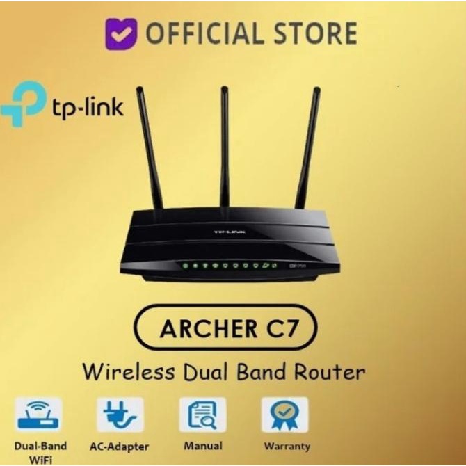 Jual TP-Link Archer C7 TPLink AC1750 WiFi Wireless Dual Band Gigabit ...