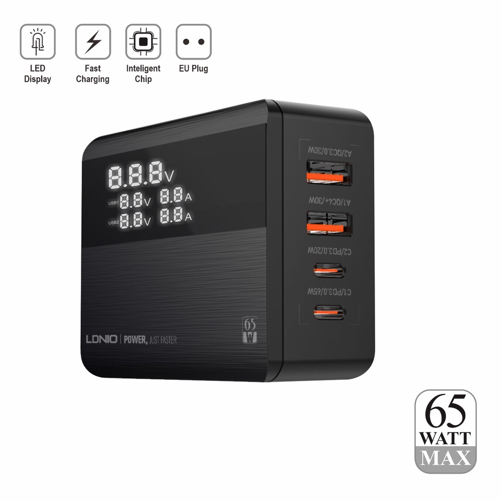 Jual LDNIO A4808Q Adaptor Power Station 4in-1 Max Output Up to 65W ...
