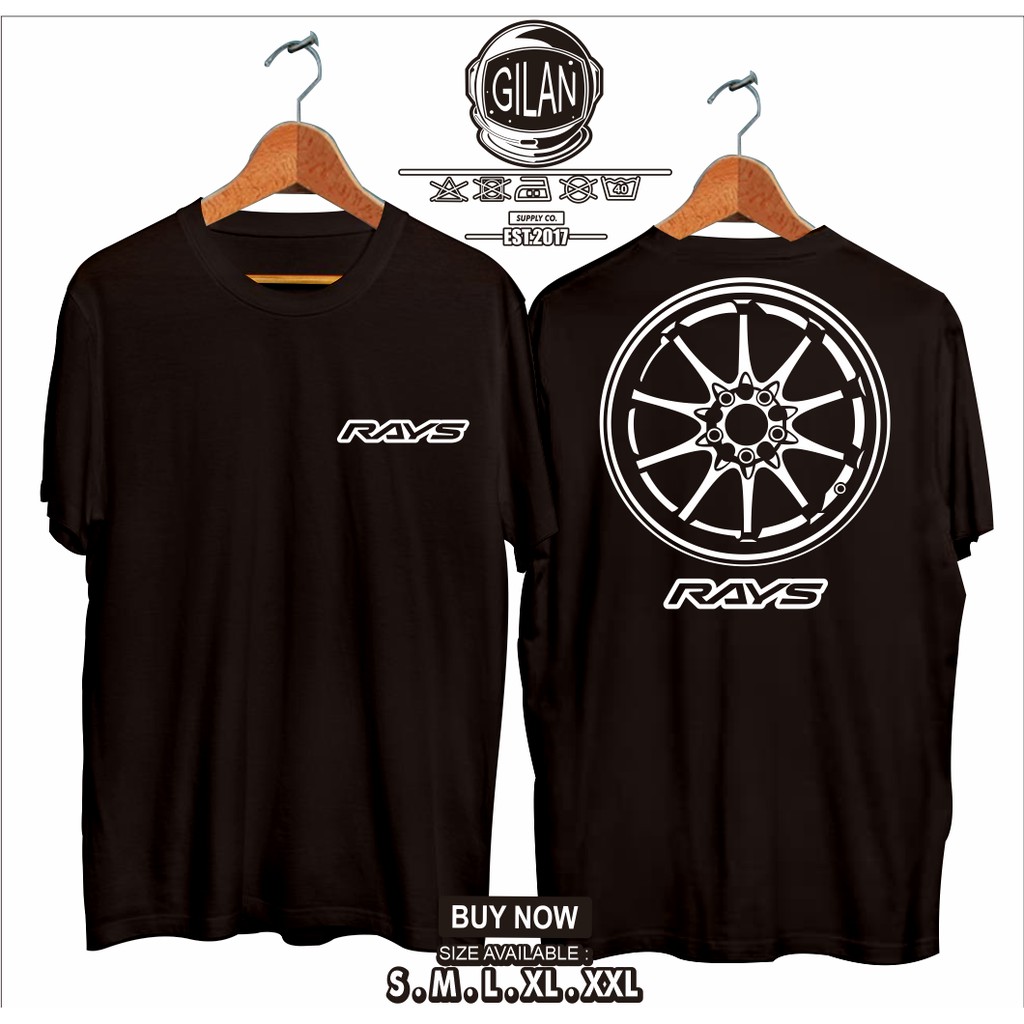 Jual SAKAZUKI Kaos Baju Distro Unisex Gambar Mobil Velg Pelek RAYS CE28 5 Hole Siluet Katun ...