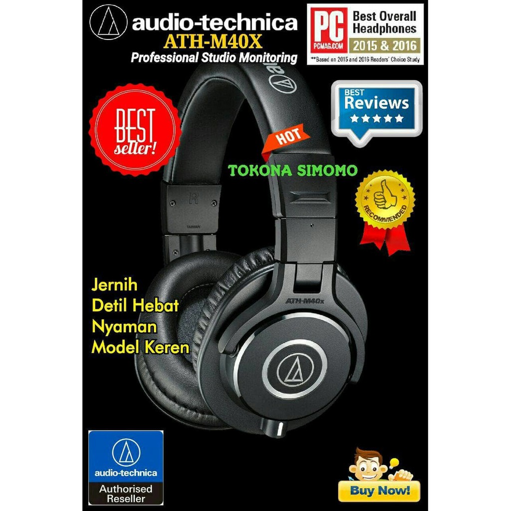 Jual Audio Technica ATH - M40X Headphones | Shopee Indonesia