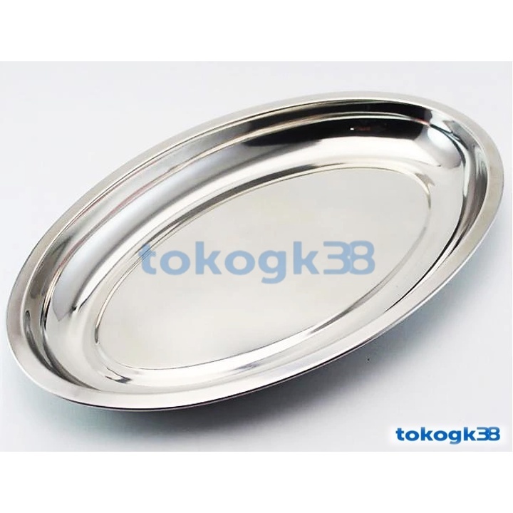 Jual Piring Oval Stainless 35 cm | Shopee Indonesia