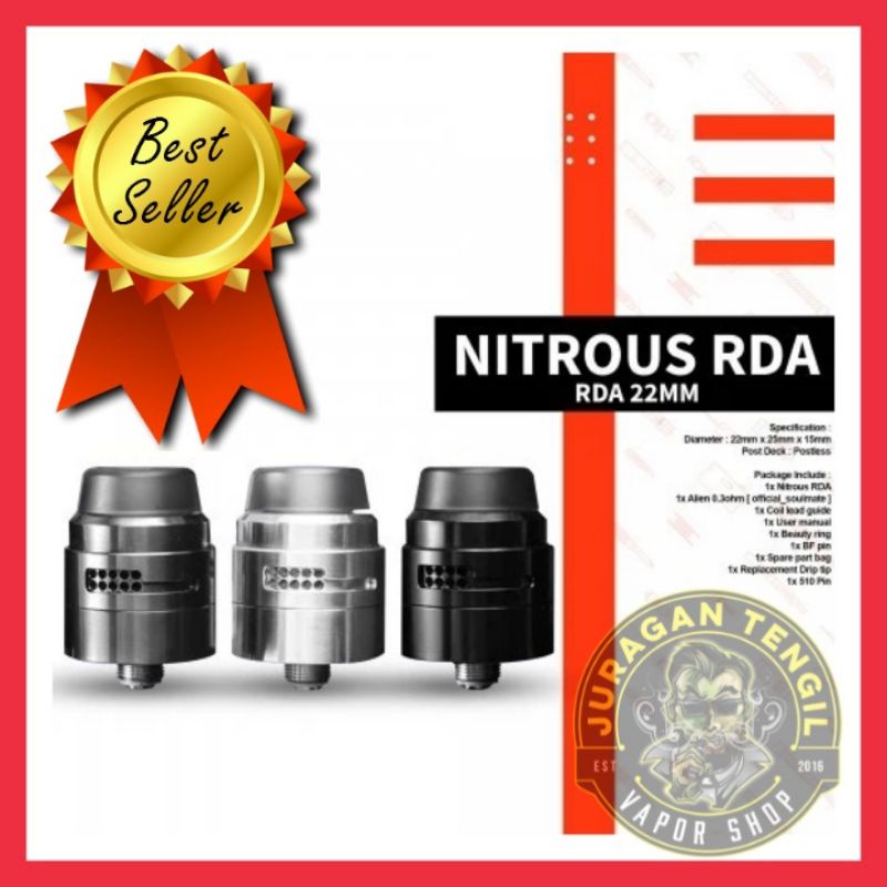 Jual NITROUS RDA 22MM By Damn Vape DUAL COIL Deck Seperti Single Coil ...