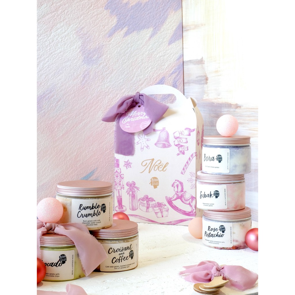 Jual BEBINI GELATI Noel Box 6 Jars Gelato Hamper Natal Basha | Shopee ...