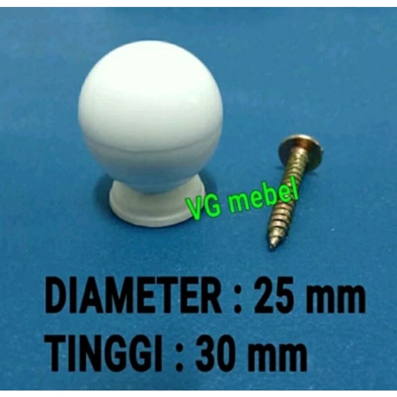 Jual Tarikan Handle Knop Plastik BULAT PUTIH - Pegangan Laci Lemari ...