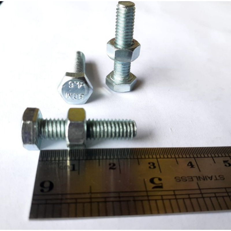 Jual BAUT MUR PUTIH M6 X 25 / BMP M6X25 / BAUT M6X25 PUTIH BMP M6 X 25 KUNCI 10 | Shopee Indonesia