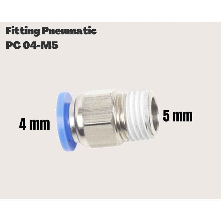 Jual FITTING PC 04-M5 LURUS NEPEL PNEUMATIC (FITTING PNEUMATIC SELANG ...