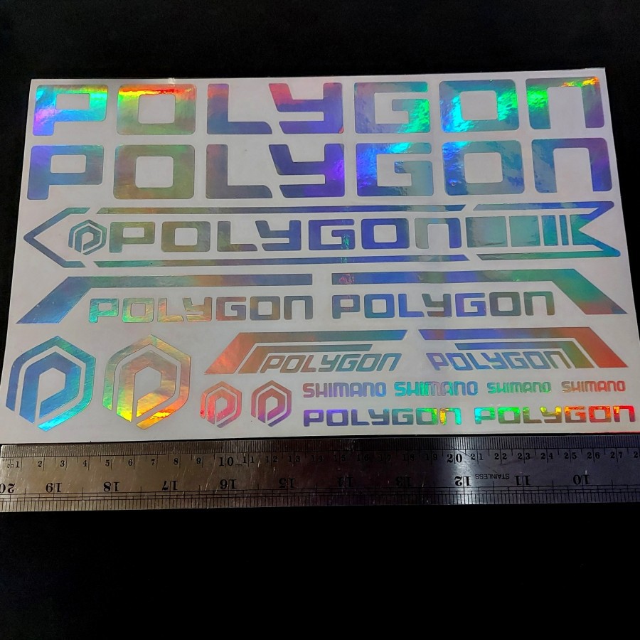 Jual Cutting Sticker Hologram Sepeda POLYGON MTB satu set maxdecal ...