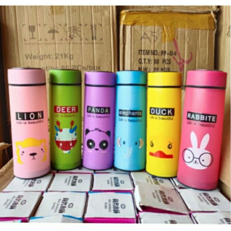 Jual Botol Minum Kaca Animal 380ml No Pack / Botol Air Kaca / Termos Karakter Mybottle My Botol ...