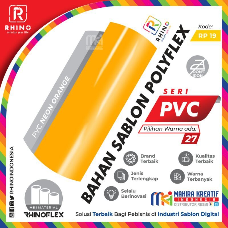 Jual bahan sablon polyflex pvc neon orange | Shopee Indonesia