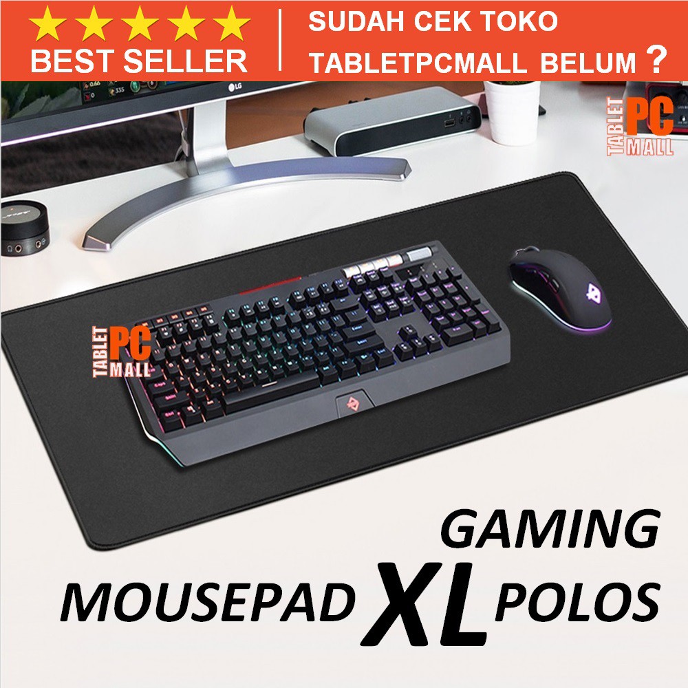 Jual MousePad Gaming XL Polos Hitam Mouse Pad Desk Mat Alas Mouse Besar ...