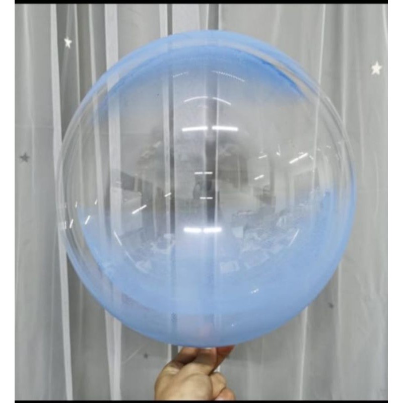 Jual BALON PVC BOBO 18 INCH BIRU MUDA TRANSPARAN 2 SISI ATAS BAWAH ...