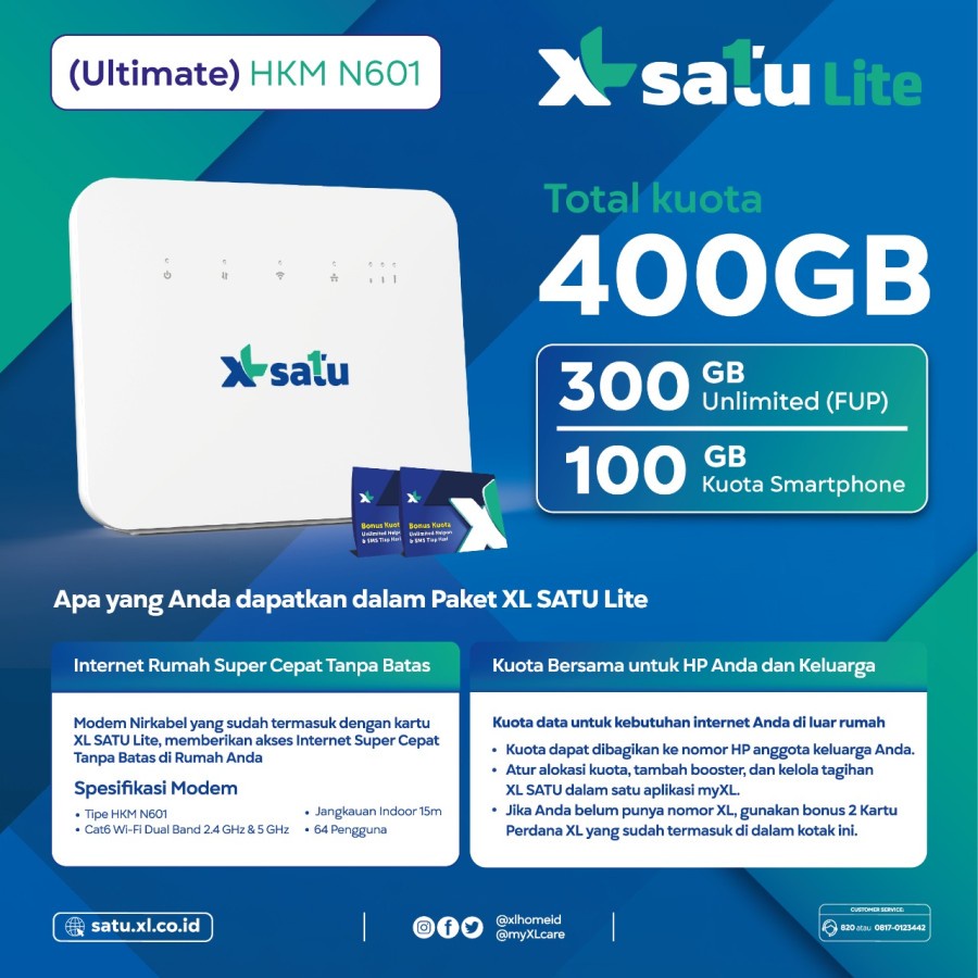 Jual Modem WiFi 4G XL Satu Lite Ultimate (HKM N601) All Operator ...