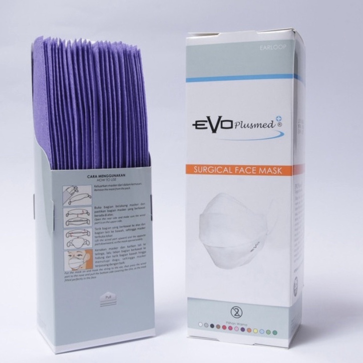 Jual Evoplusmed / Evo Plusmed Surgical Face Mask / Masker Wajah Earloop ...