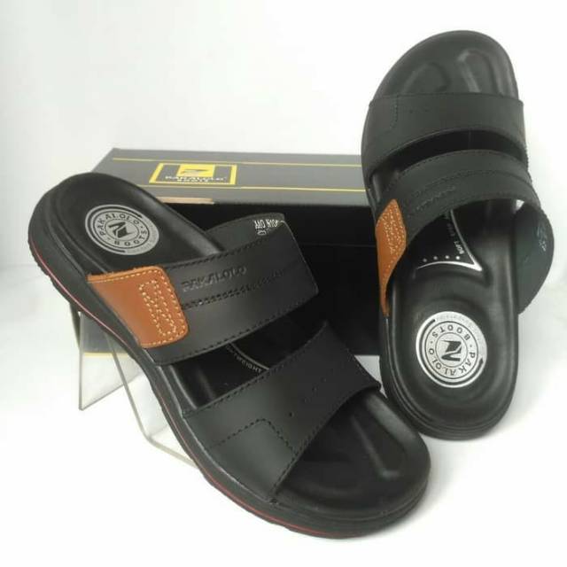 Jual Sendal kulit pakalolo N1043 coklat,hitam original 39-44 | Shopee ...