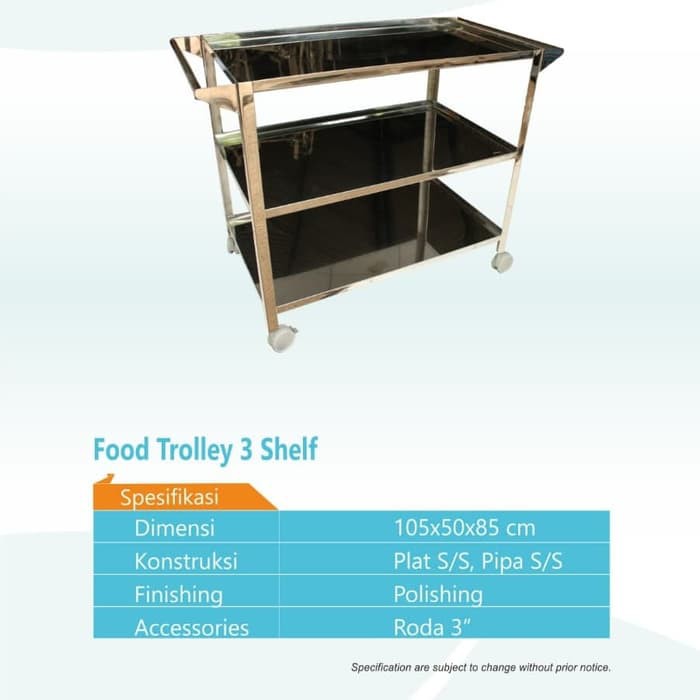 Jual food troli 3 rak | Shopee Indonesia