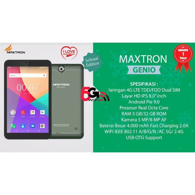 Jual TAB TABLET MAXTRON GENIO RAM 3/32 3GB SCHOOL EDITION SMART DUAL ...