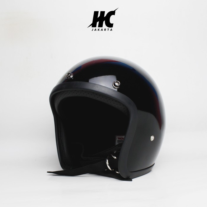 Jual Helm Slimhead Black Glossy Basic Black Leather | All Size | Shopee ...