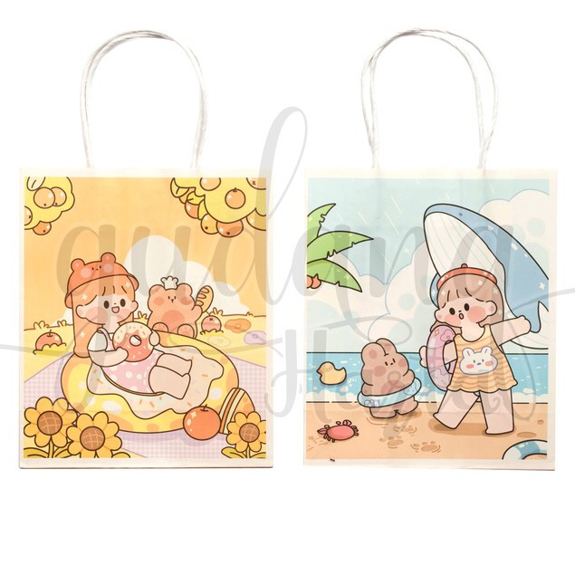 Jual Paper Bag Cute Girl Gift Packaging Tas Kertas Lucu Cewek Imut Unik ...