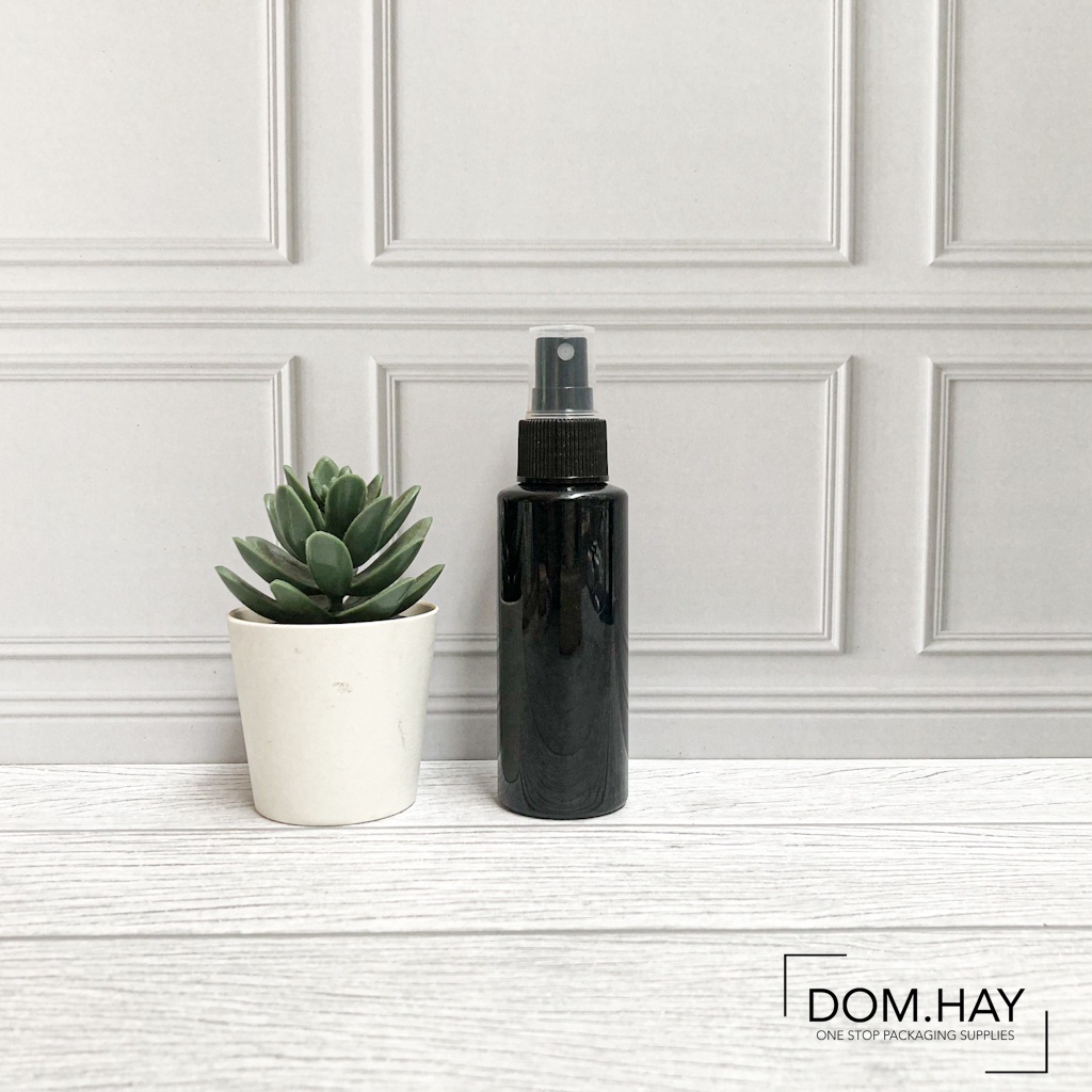 Jual Botol Spray Hitam 100ml RF Plastik PET Face Mist Semprot ...