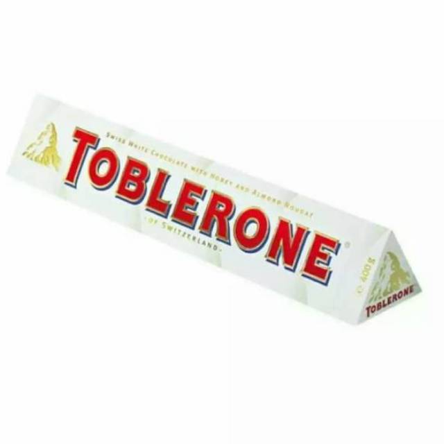 Jual Toblerone white chocolate 100 gr with honey and almond nougat ...