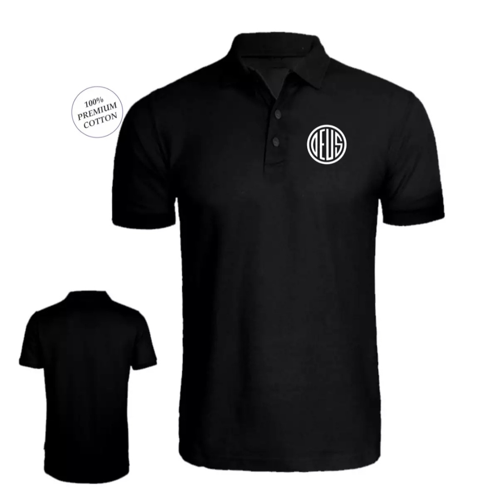 Jual Kaos Distro Polo T-Shirt Berkerah Terbaru DEUS Cirlce Logo White ...