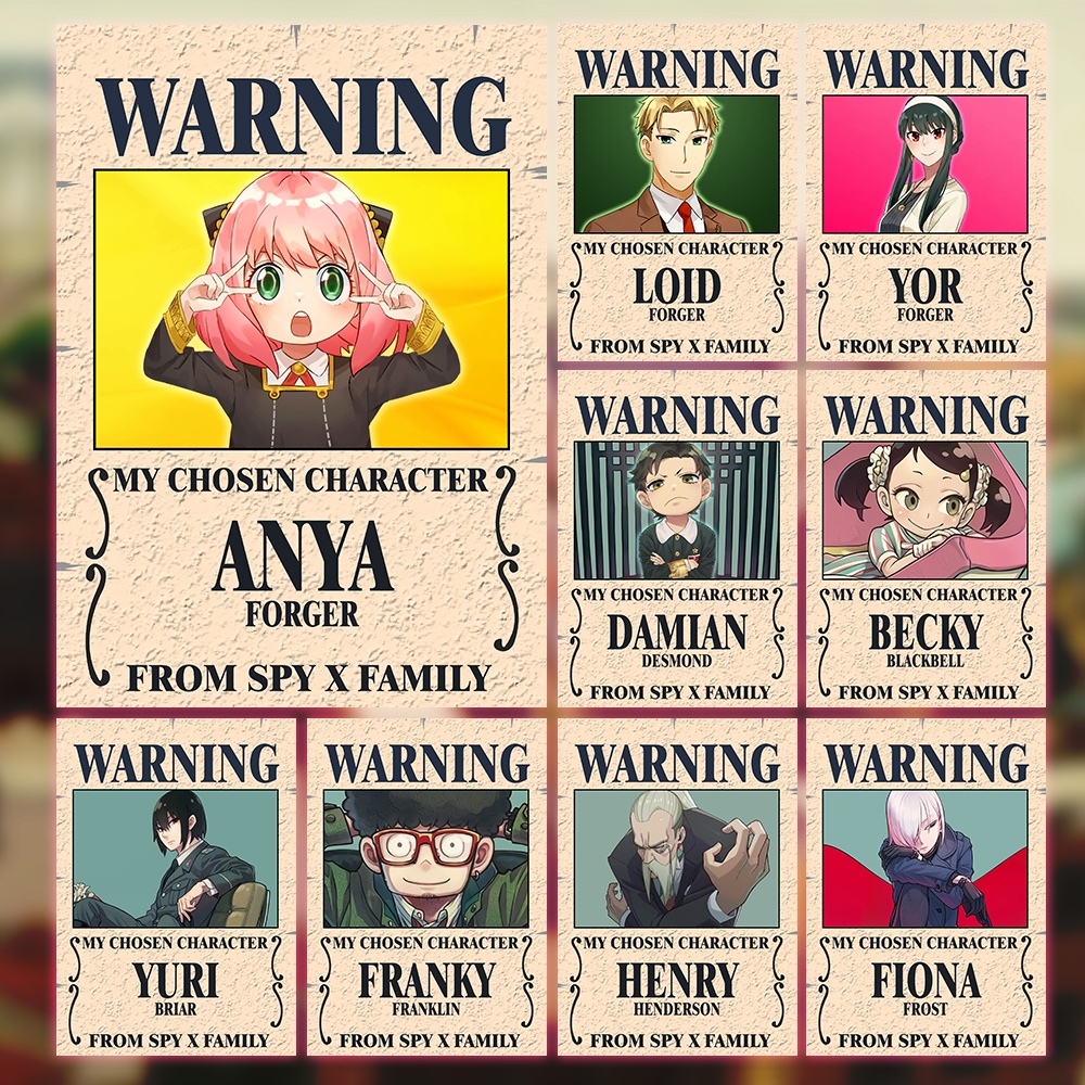 Jual [ Minimal Pesan 10 Lembar ] Poster Warning SPY X FAMILY Murah A4 ...