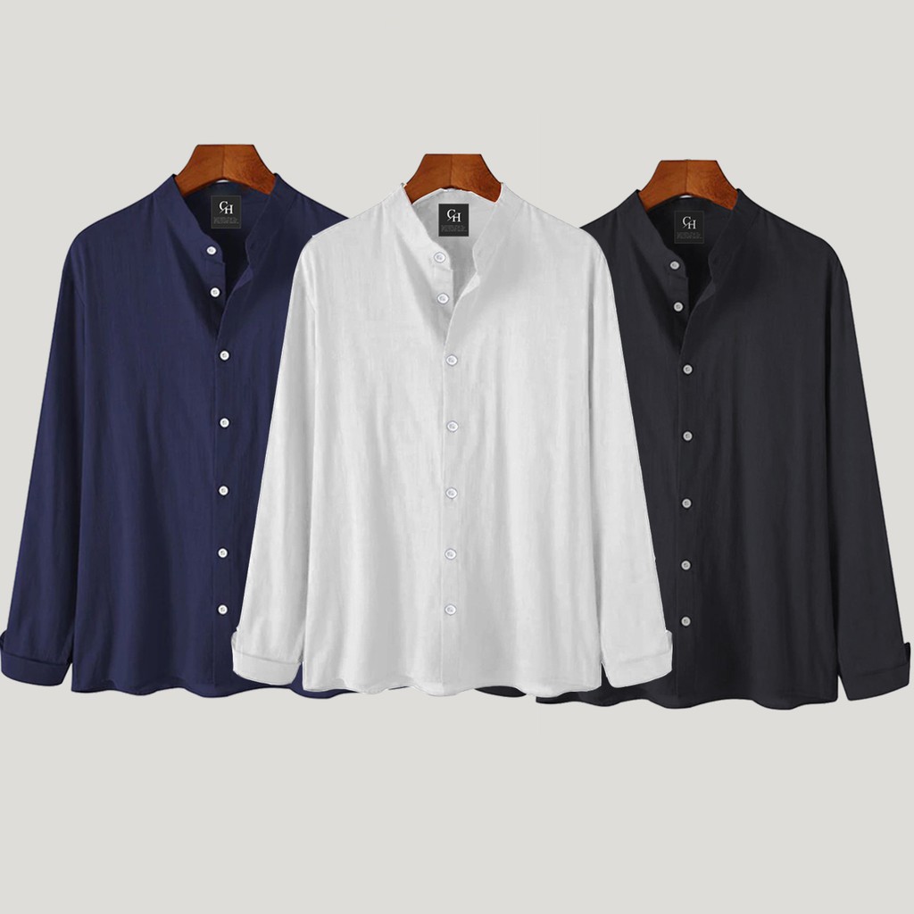 Jual Baju Koko Pria BISA COD - HAMZAH Lengan Panjang Polos Kemeja ... Jual Baju Koko Pria BISA COD - HAMZAH Lengan Panjang Polos Kemeja ...