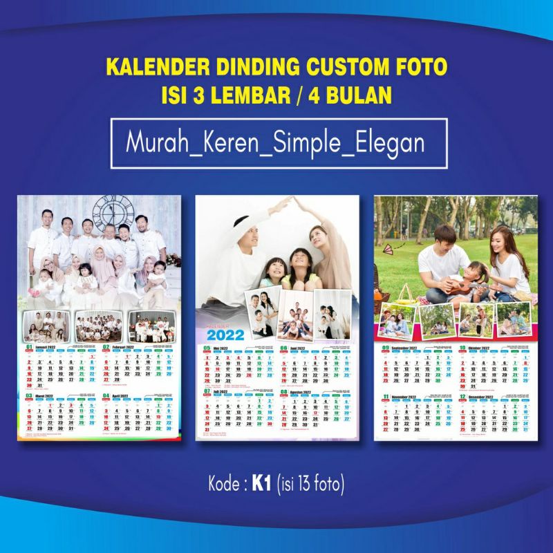 Jual kalender 2022 proses cepat ukuran A3 + klem besi | Shopee Indonesia