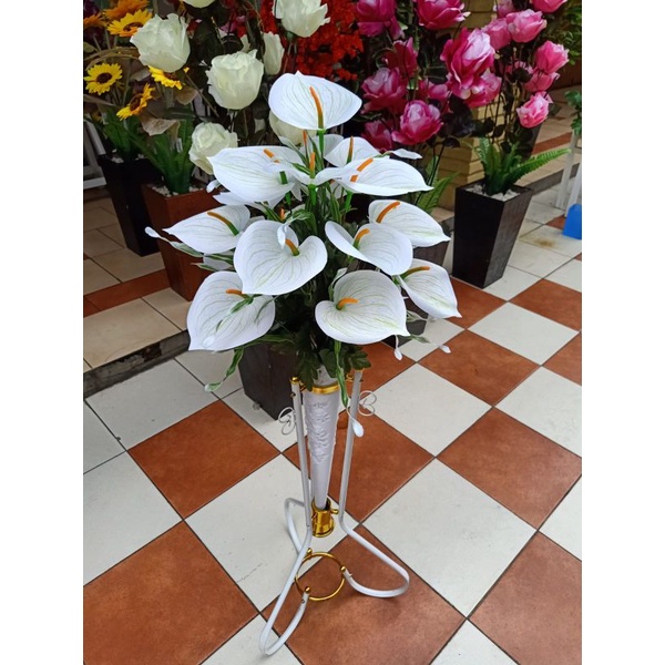 Jual Bunga Anthurium Lilly / Calla lilly / Aron panda artificial 18 ...