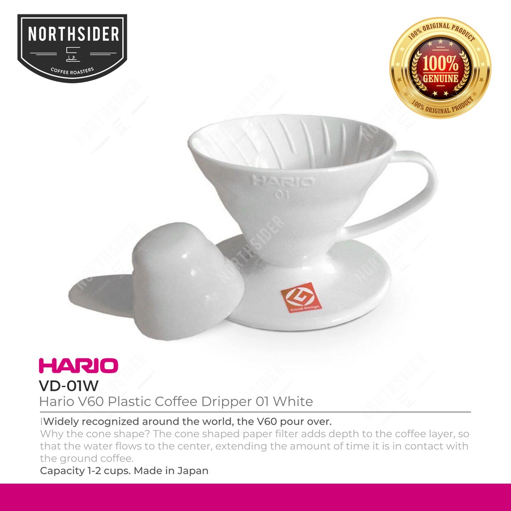 Jual Hario v60 plastic coffee dripper 01 white VD-01W | Shopee Indonesia