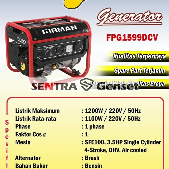 Jual Genset 1200 watt. Firman FPC1599DCV | Shopee Indonesia