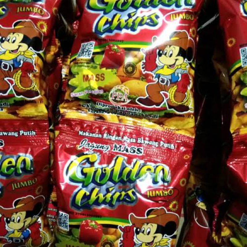 Jual (B3ST) 1rtg 10pcs Golden Chips Potato Chips Jajanan jadul Murah ...