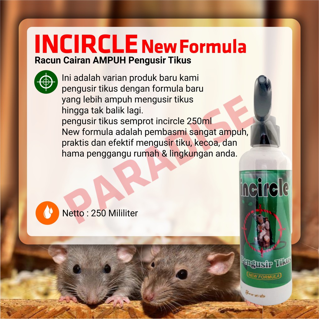 Jual Racun tikus cair mati kering Basmi tikus semprot INCIRCLE 250ml ...