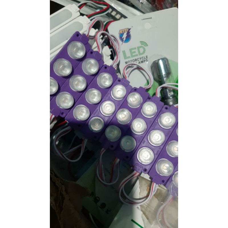 Jual Modul led setrip 3 mata besar 24 volt warna ungu | Shopee Indonesia