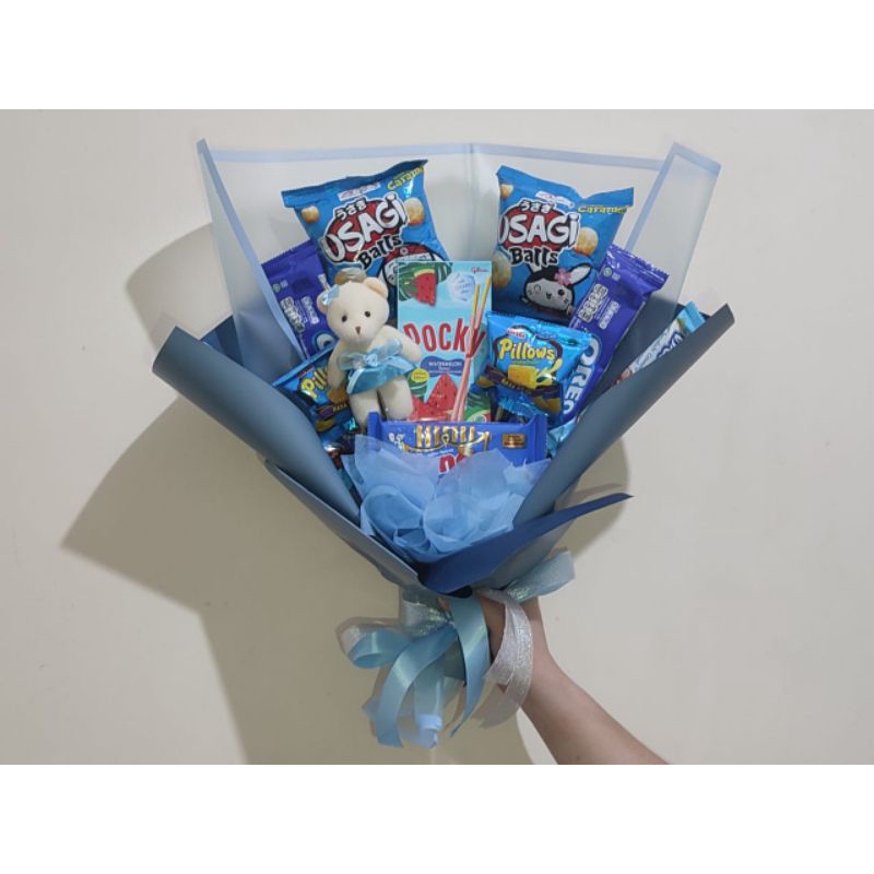 Jual PROMO READY Snack Bouquet Bucket Rangkaian Makanan Ringan Dominan ...