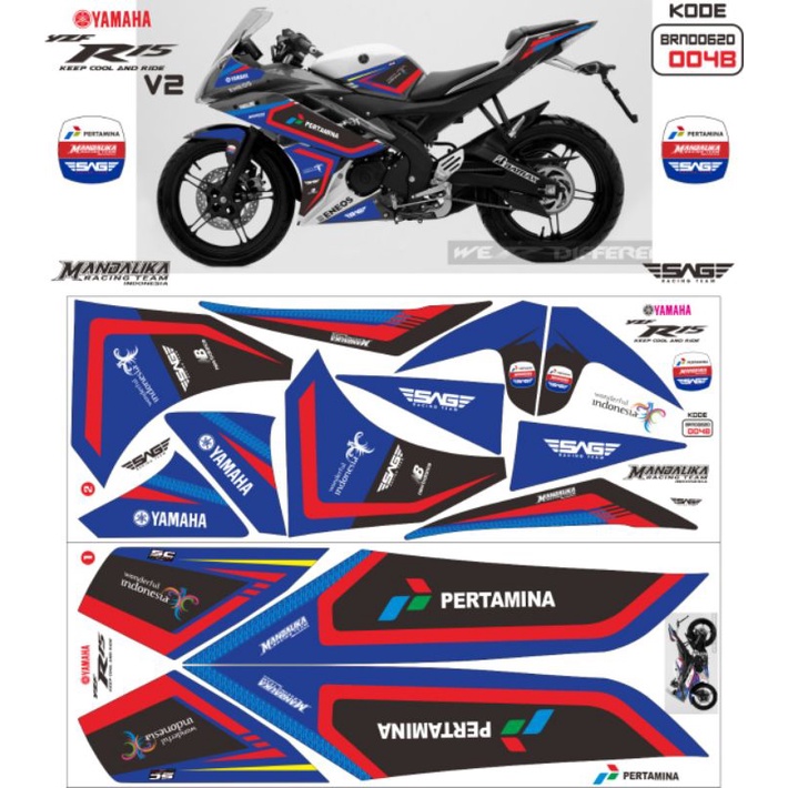 Jual striping yamaha R 15 v2/decal variasi R 15 v2 | Shopee Indonesia