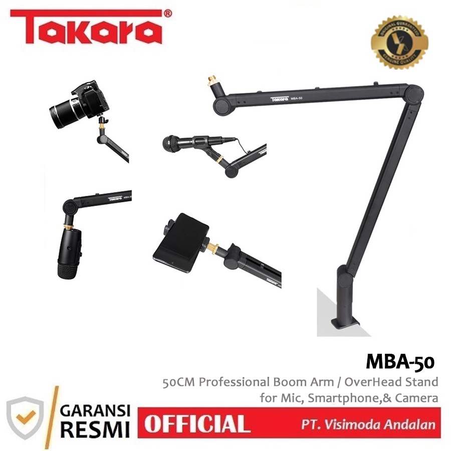 Jual Takara MBA-50 Boom Arm / Over Head Stand for Mic, Smartphone, Camera | Shopee Indonesia