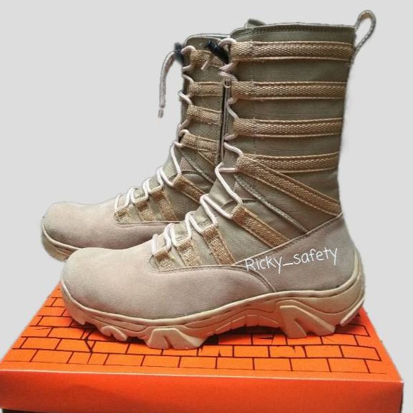 Jual Sepatu PDL Ninja TACTICAL bots safety AGUMY cream 10 inci | Shopee ...