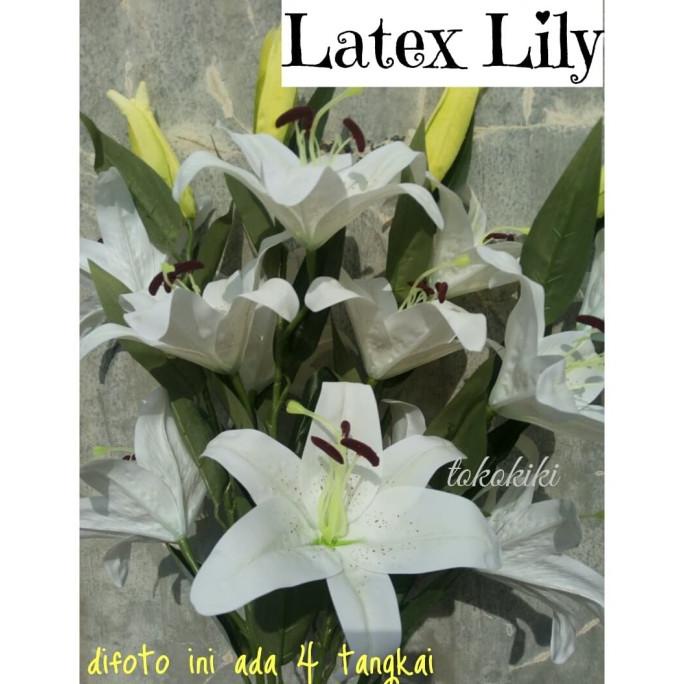 Jual BISA COD Latex Lily isi 3 bunga Lili besar mirip asli | Shopee ...