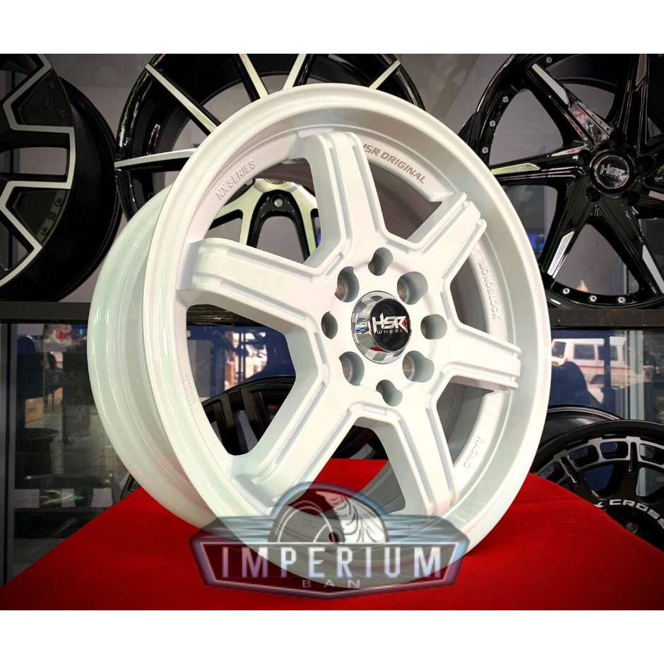 Jual Velg Mobil Racing Ring 15 HSR Minas R15x65 h8x100-114,3 Et42 White Pelek Mobil Brio Agya ...