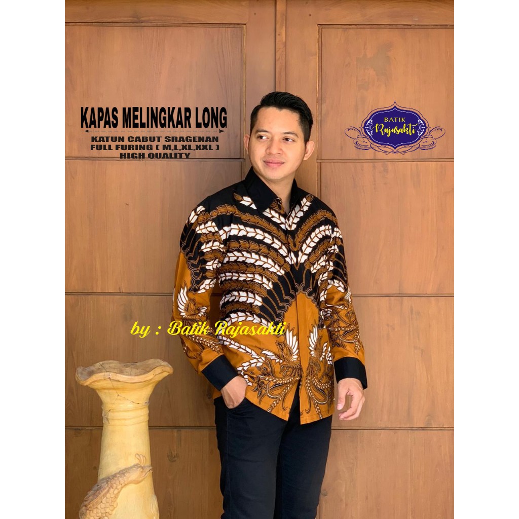 Jual KAPAS MELINGKAR LONG MOTIF BY BATIK RAJASAKTI || KEMEJA BATIK PRIA ...
